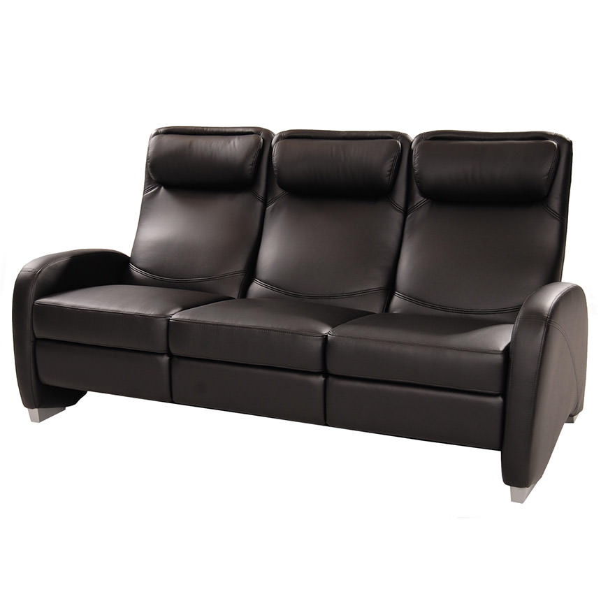 Envivo Black Triple Recliner Sofa | El Dorado Furniture