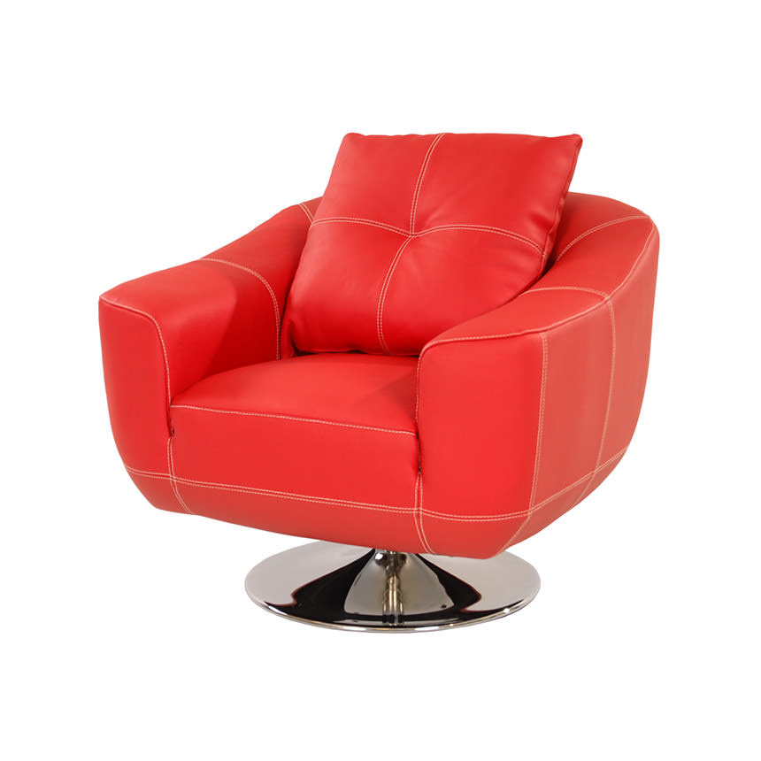 Orbit Red Leather Swivel Chair | El Dorado Furniture
