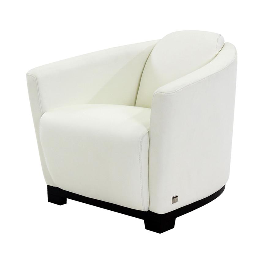 Fellini White Leather Accent Chair | El Dorado Furniture