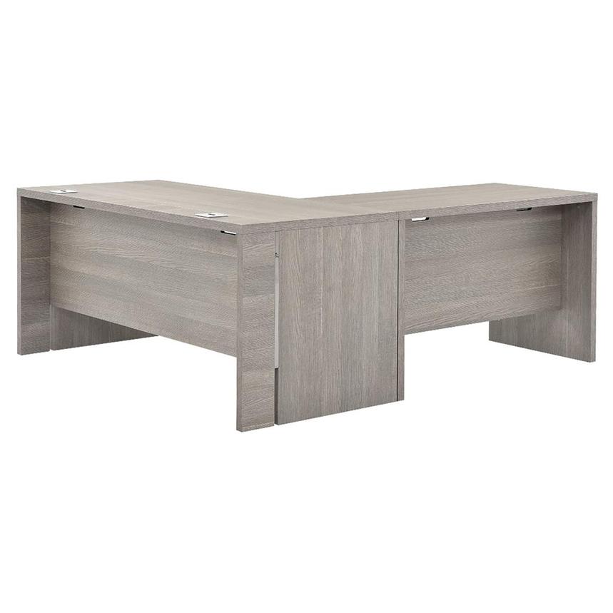 Gray l shaped desk with drawers store