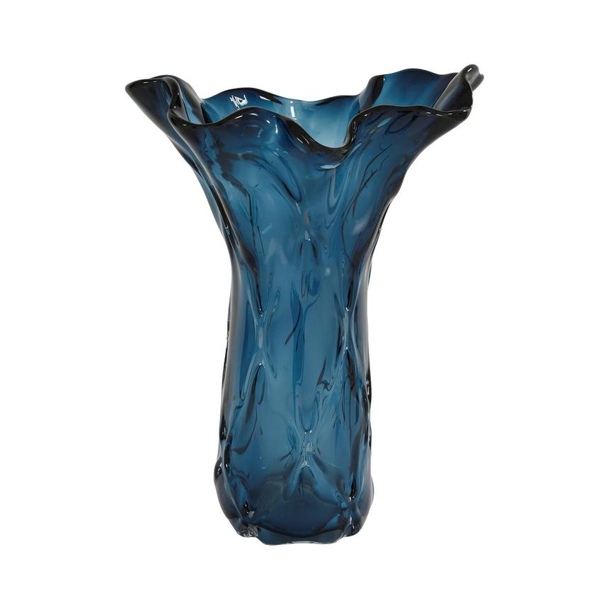 Mahle Blue Glass Vase | El Dorado Furniture