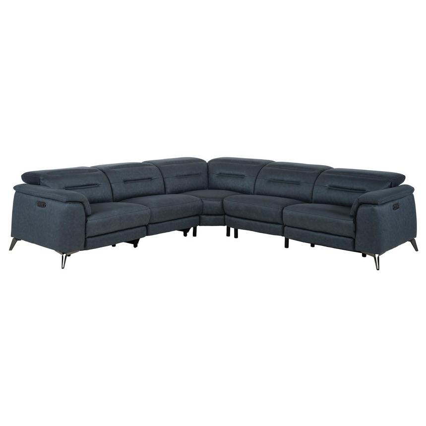 Claribel II Blue Power Reclining Sectional with 5PCS/3PWR | El Dorado ...