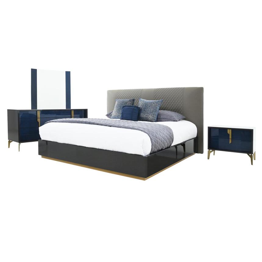 Sapphire 4 Piece Queen Upholstered Bedroom Set El Dorado Furniture