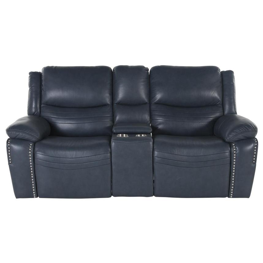 Onyx Leather Power Reclining Sofa w/Console | El Dorado Furniture
