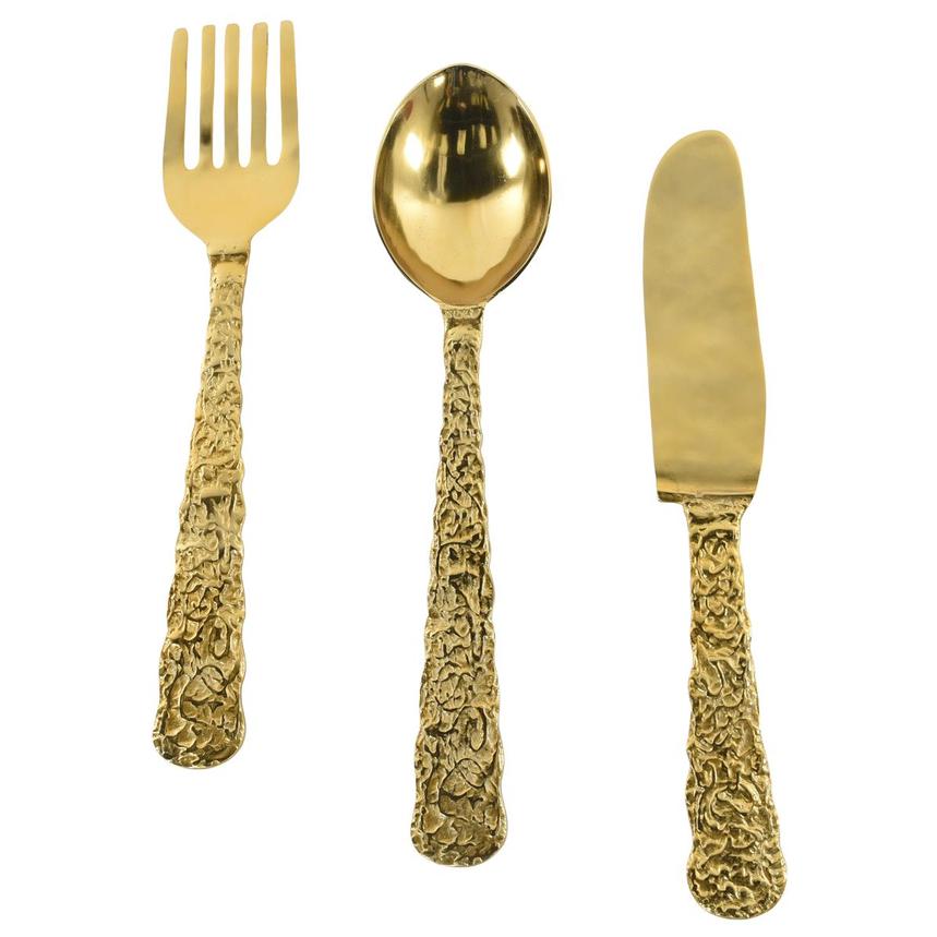 Silverware Gold Set of 3 Wall Art | El Dorado Furniture