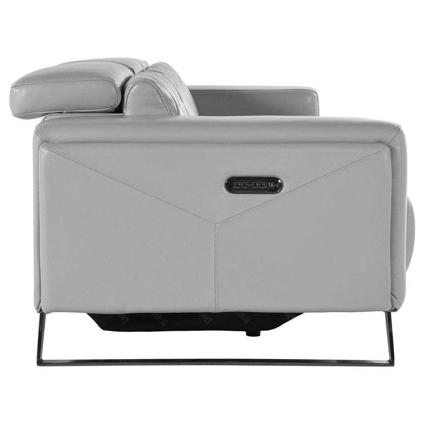 Anchi Silver Oversized Leather Sofa w/2PWR | El Dorado Furniture