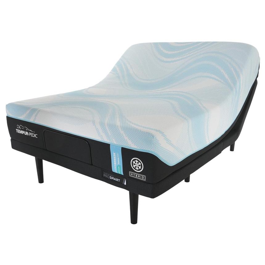 LuxeBreeze Hybrid-Medium Queen Mattress w/Ergo® ProSmart Powered Base ...