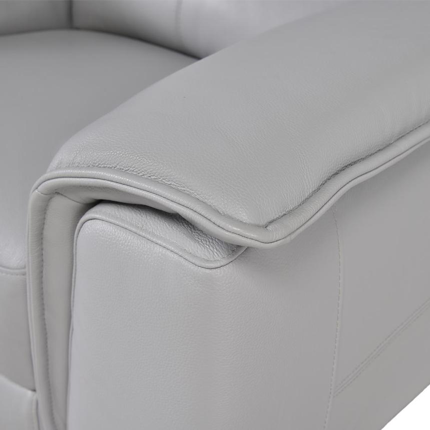 Clayton Light Gray Leather Power Recliner | El Dorado Furniture