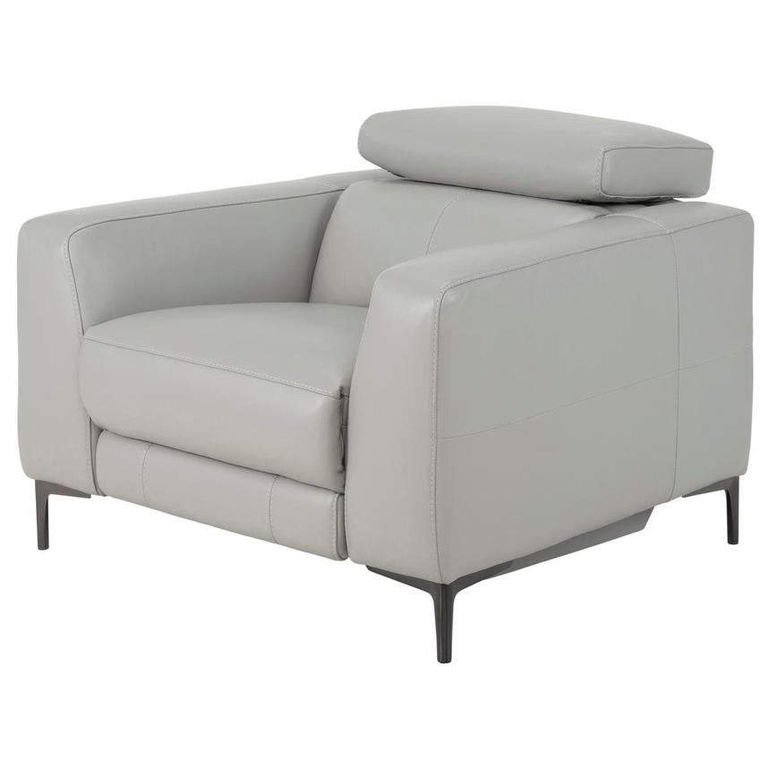 Monroe Silver Leather Power Recliner | El Dorado Furniture