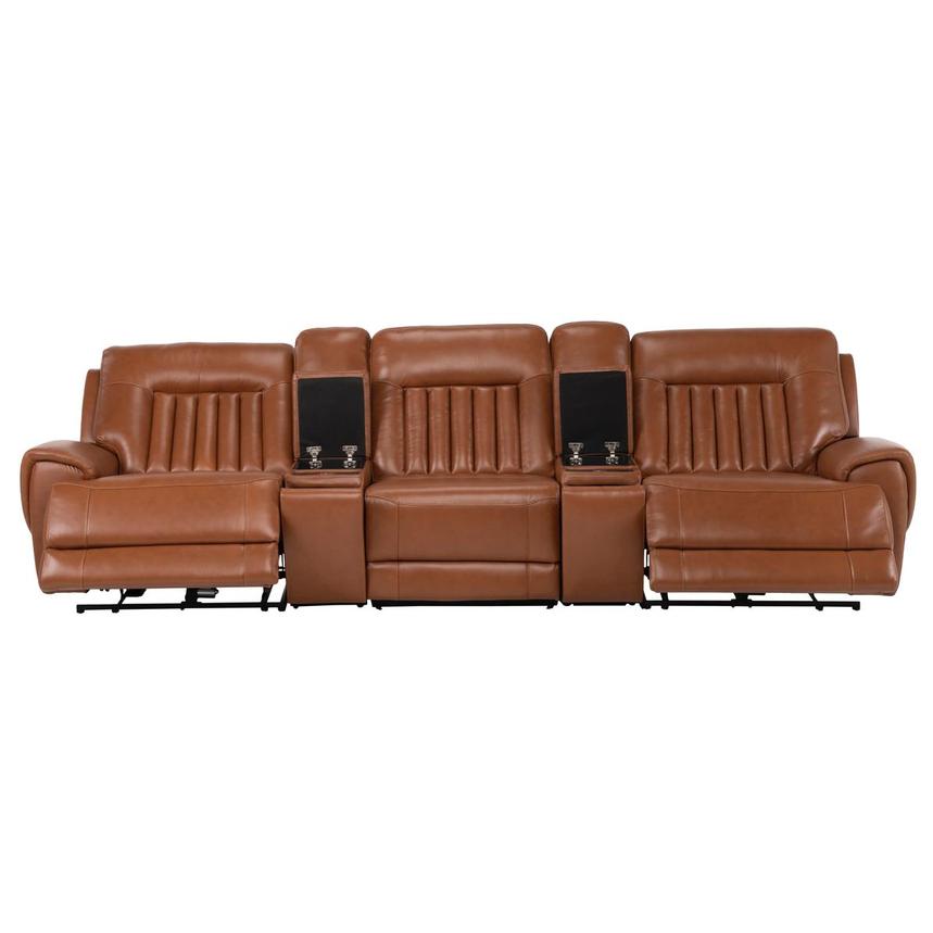 Devin Tan Home Theater Leather Seating with 5PCS/3PWR | El Dorado Furniture