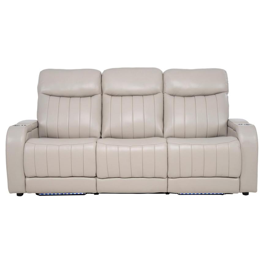 Neptune Gray Leather Power Reclining Sofa | El Dorado Furniture