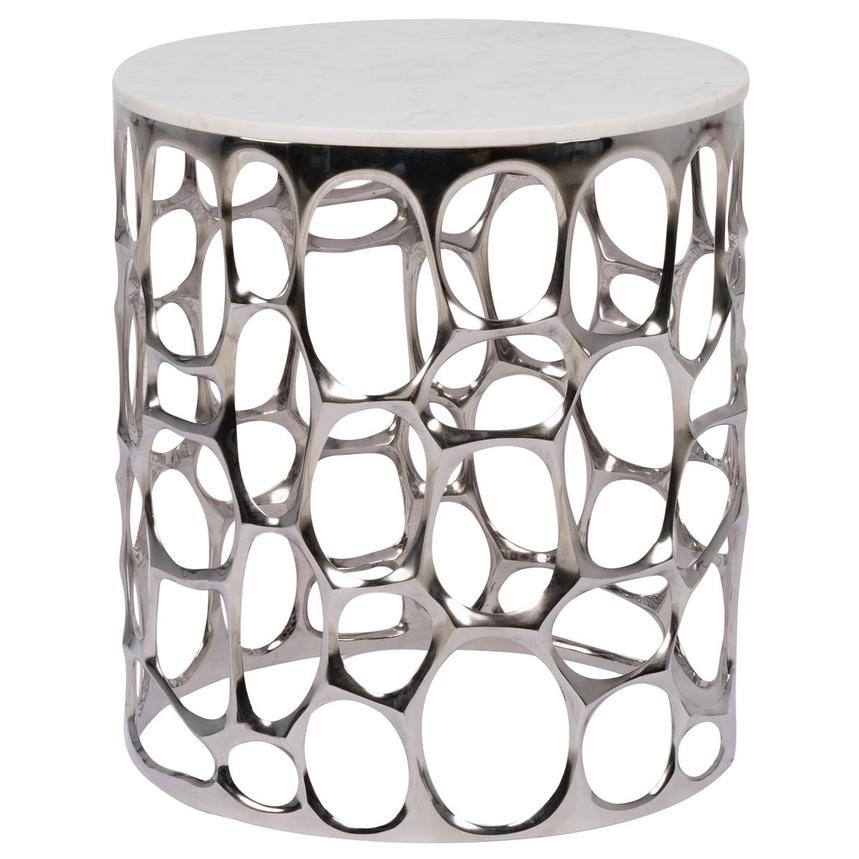 Silver metal side table store