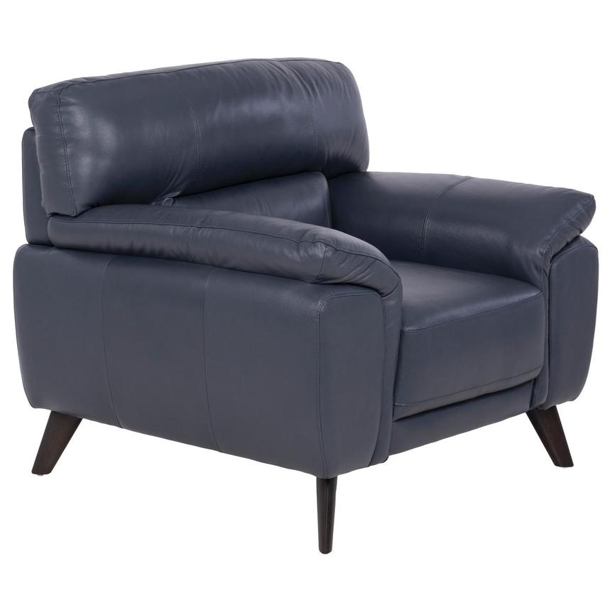 Franco Blue Leather Chair | El Dorado Furniture