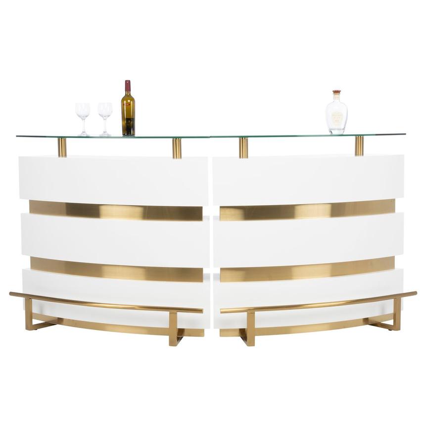 Xenia White/Gold Double Bar | El Dorado Furniture