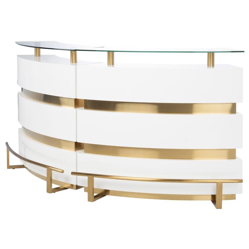 Xenia White/Gold Double Bar | El Dorado Furniture