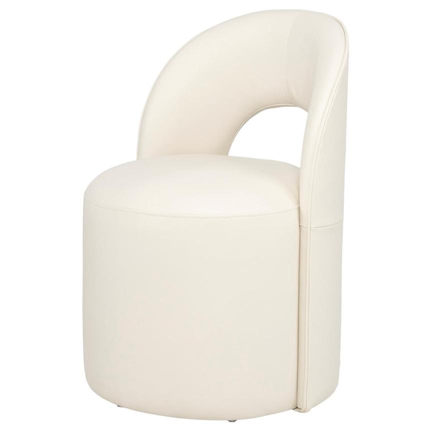 Fiorenza Cream Leather Side Chair w/Casters | El Dorado Furniture