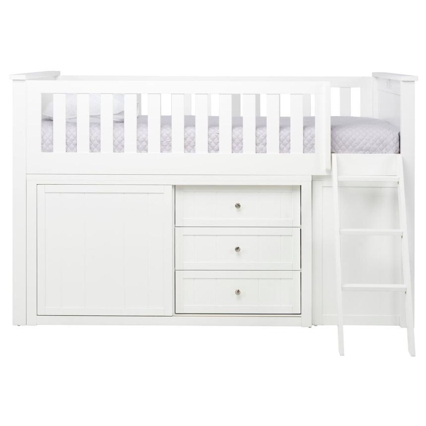 Balto White Twin Loft Bed w Storage El Dorado Furniture