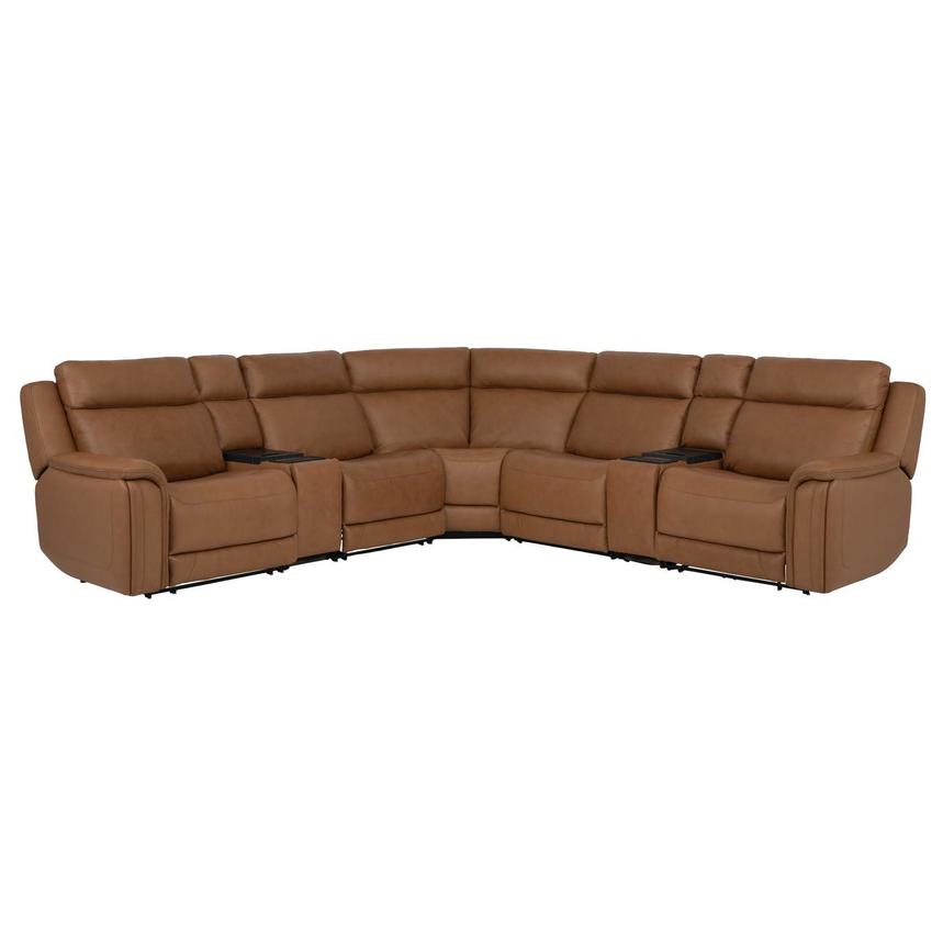 Venus 7PCS/3PWR Leather Power Reclining Sectional w/Beverage Cooler ...